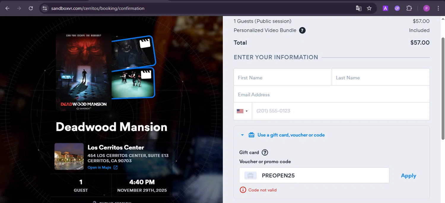 Sandbox VR Promo Codes - 25% Off (1 Verified) Mar 2026
