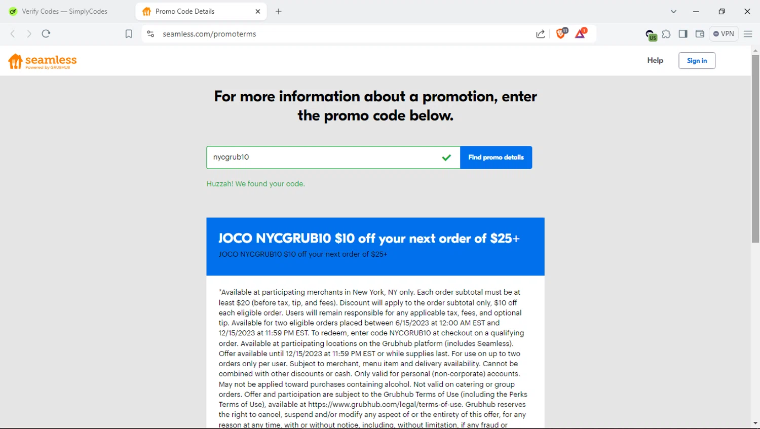 Seamless Promo Codes - $10 Off | September 2024