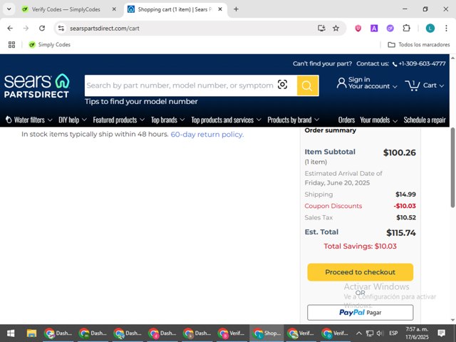 Sears Parts Direct Promo Codes - 10% Off Jul 2025