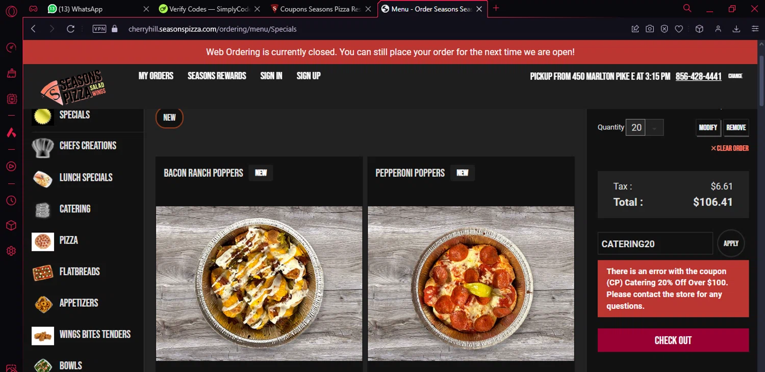 Seasons Pizza Coupon Codes - 50% Off | January 2025