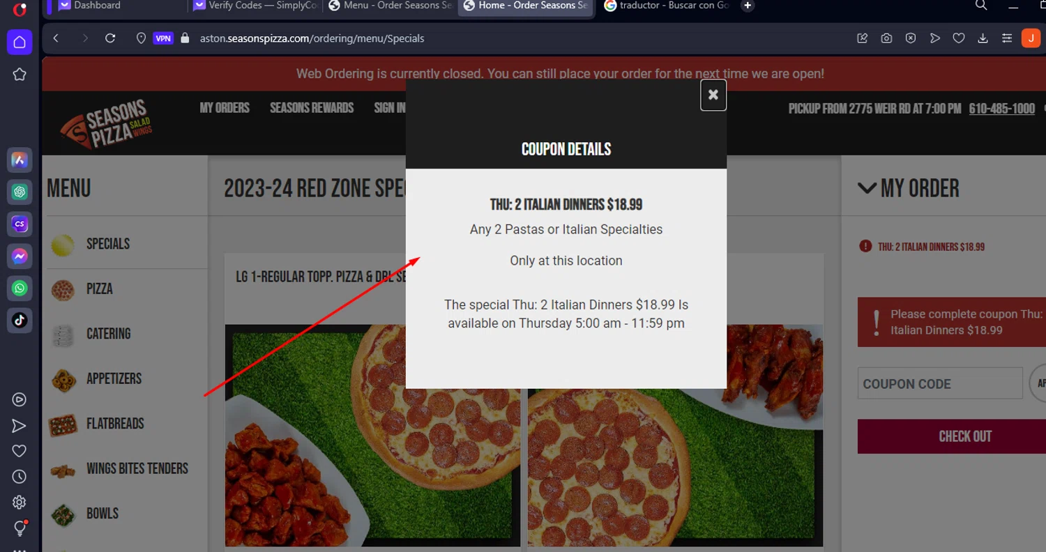 Seasons Pizza Coupon Codes - 50% Off Coupons in August 2024 | SimplyCodes