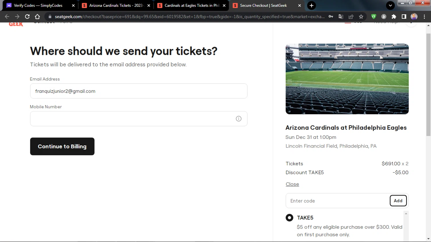 SeatGeek Promo Codes - $5 Off | November 2024