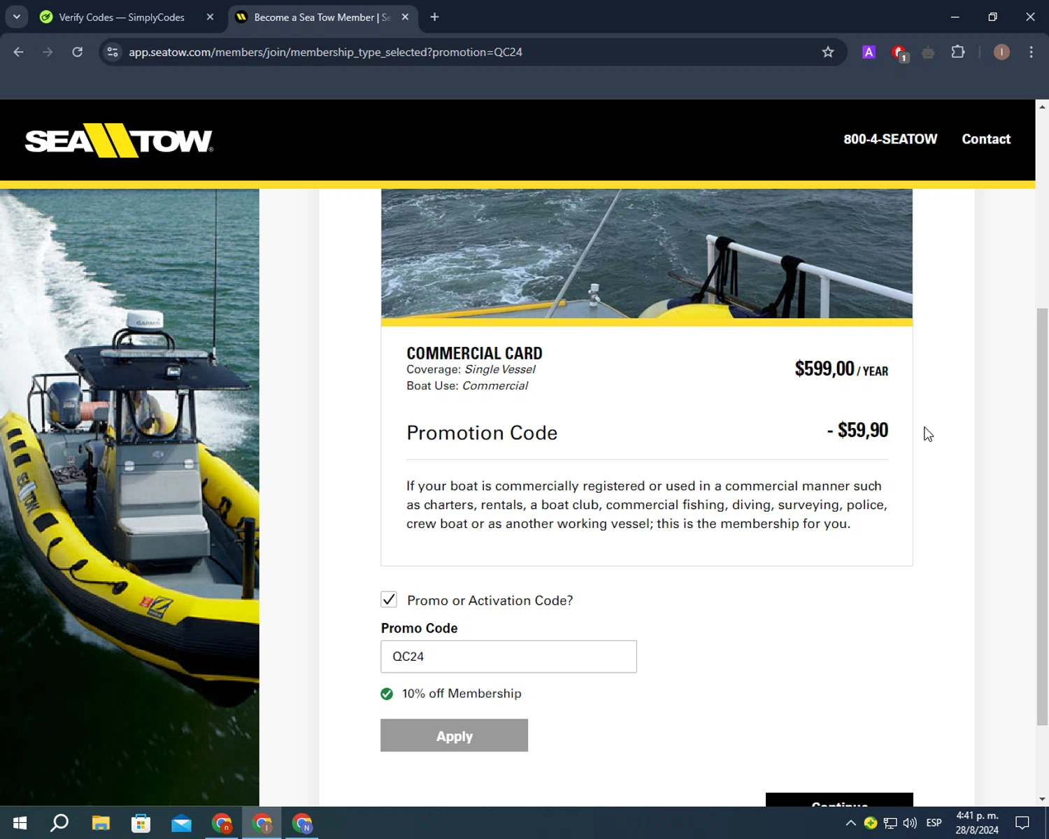 Sea Tow Promo Codes - 10% Off | November 2024