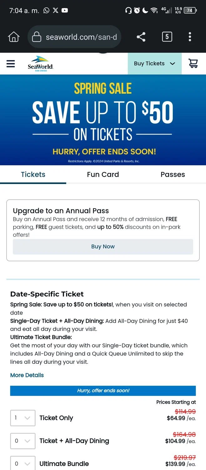 SeaWorld Promo Codes - 50% Off | January 2025