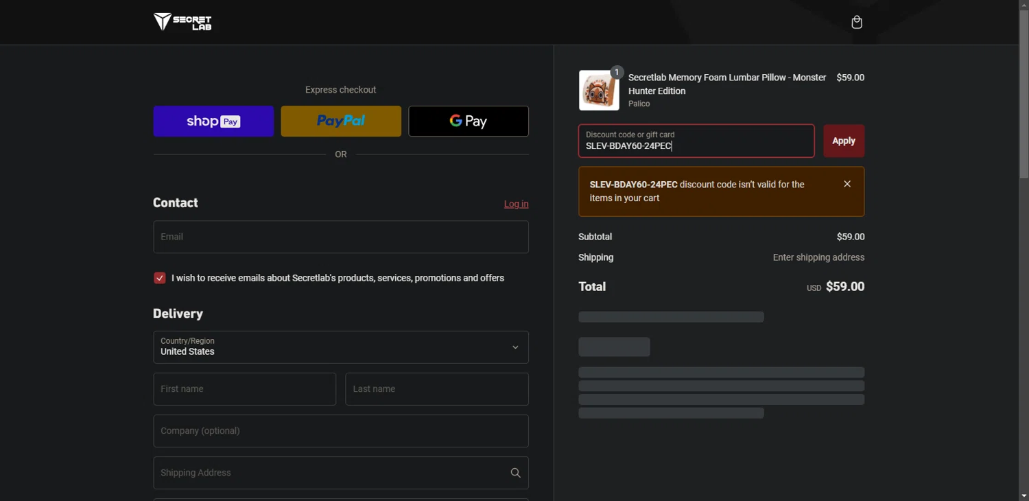 Secretlab Discount Codes - $60 Off | January 2025