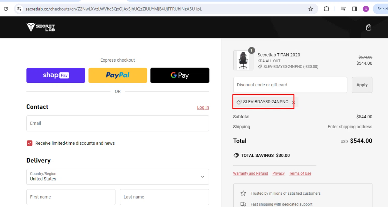 Secretlab Discount Codes - $60 Off | October 2024