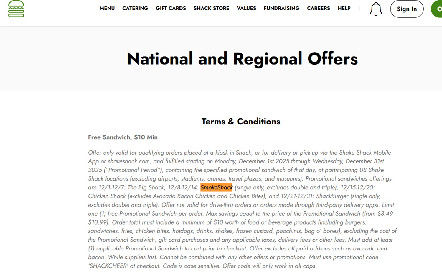 ShakeShack Promo Codes - $10 Off (1 Verified) Jan 2026