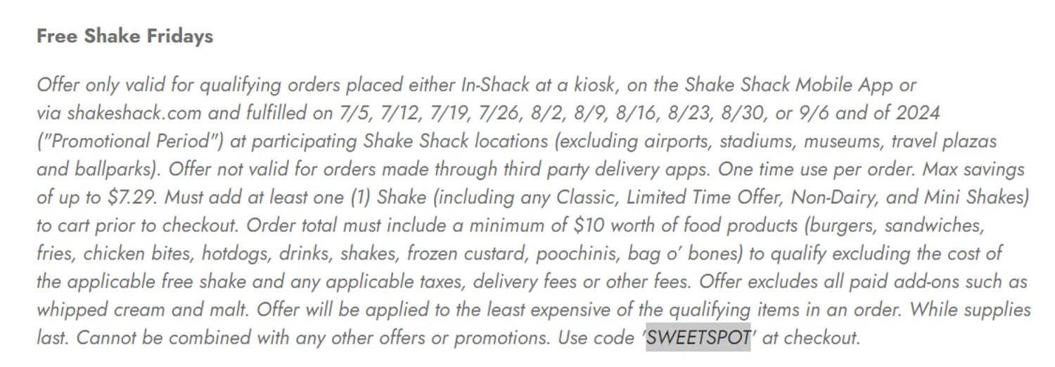 ShakeShack Coupons & Black Friday 2024 Deals - $10 Off