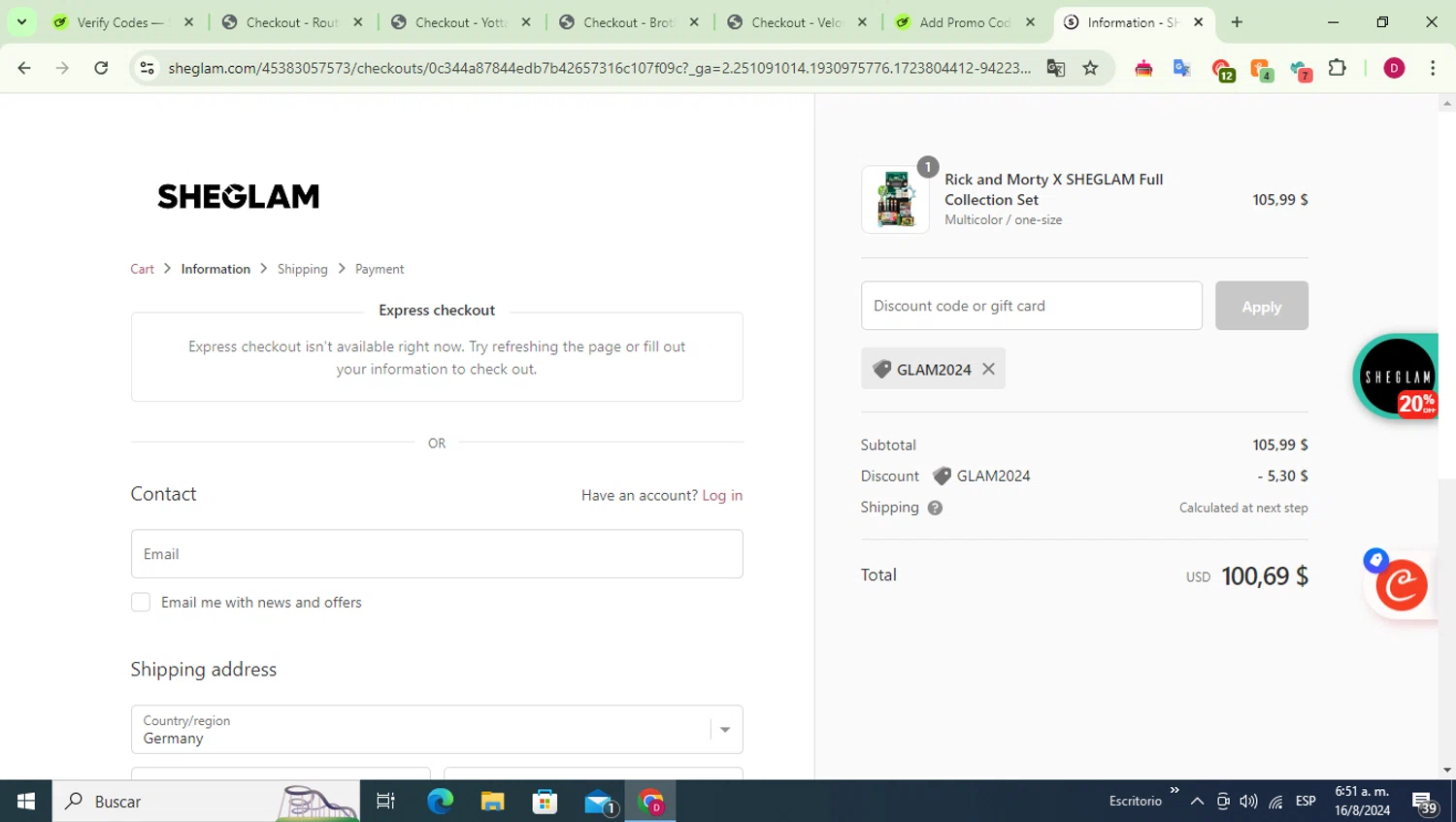 SHEGLAM Discount Codes - 5% Off | September 2024