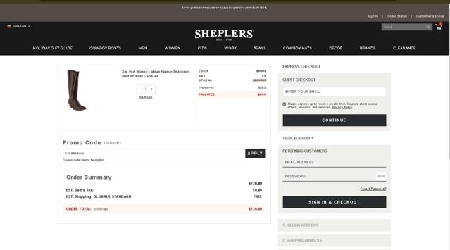 Sheplers Promo Codes - $20 Off Coupons Oct 2025