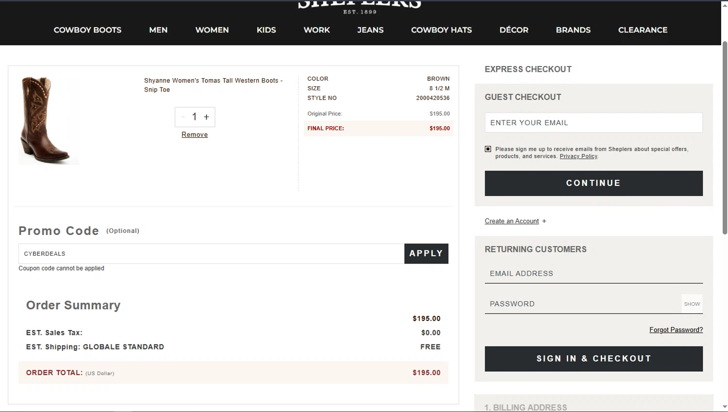 Sheplers Promo Codes - $20 Off Coupons Sep 2025