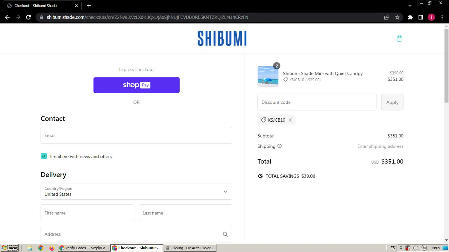 Shibumi Shade Coupons - 10% Off | November 2024