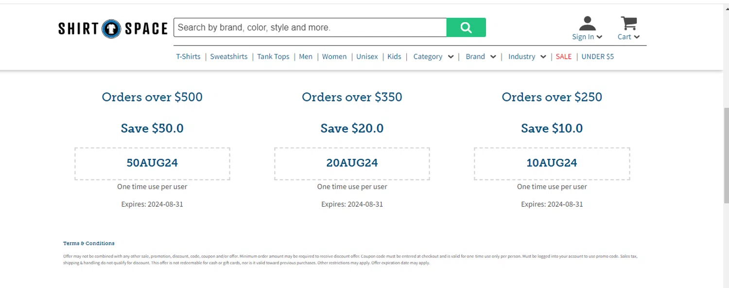 ShirtSpace.com Promo Codes - $3 Off | September 2024