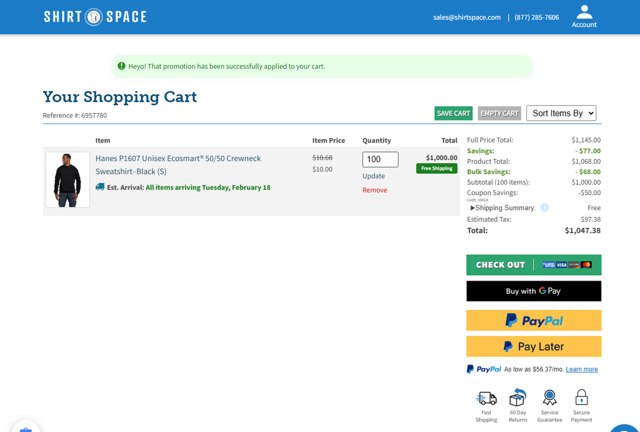 ShirtSpace.com Promo Codes (6 Verified) - $50 Off Mar 2025