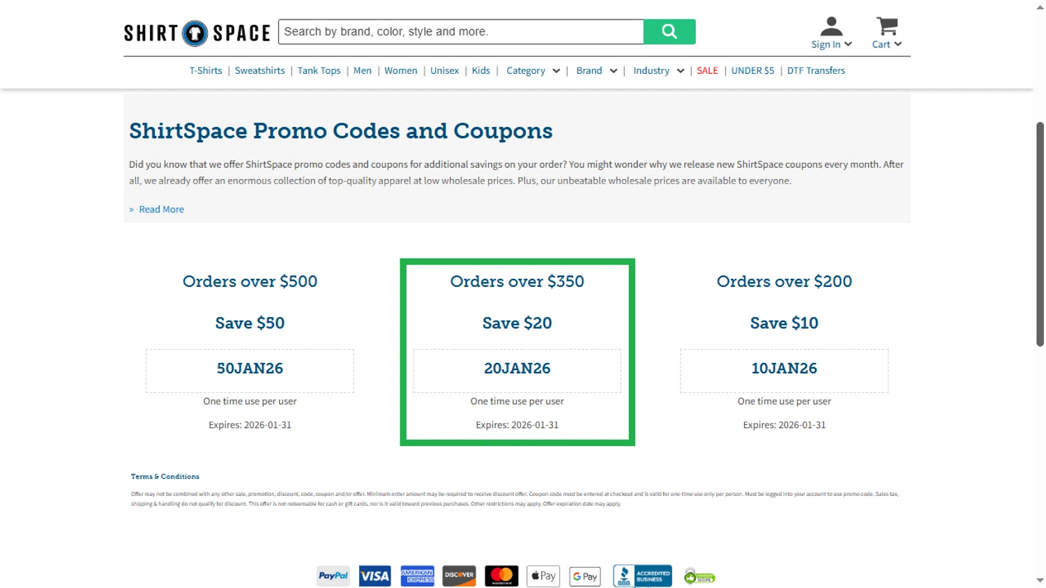 ShirtSpace.com Promo Code - $50 Off (7 Verified) Feb 2026