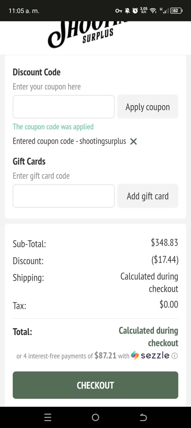 Shooting Surplus Coupons - 5% Off | October 2024