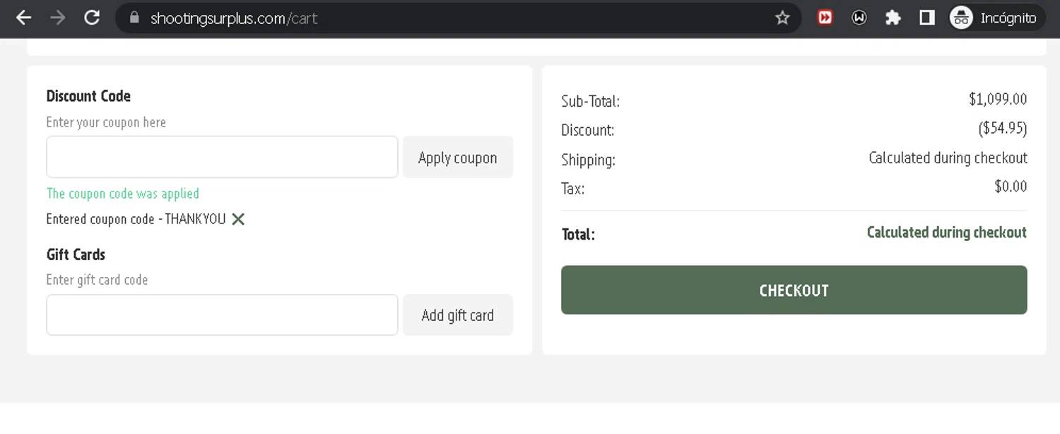 Shooting Surplus Coupons - 5% Off | December 2024