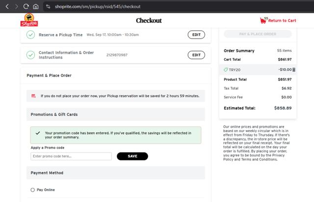 ShopRite Promo Codes (3 Verified) - $10 Off w/Code Sep 2025