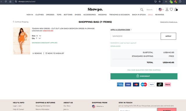 Showpo Coupon Codes - 10% Off | November 2024