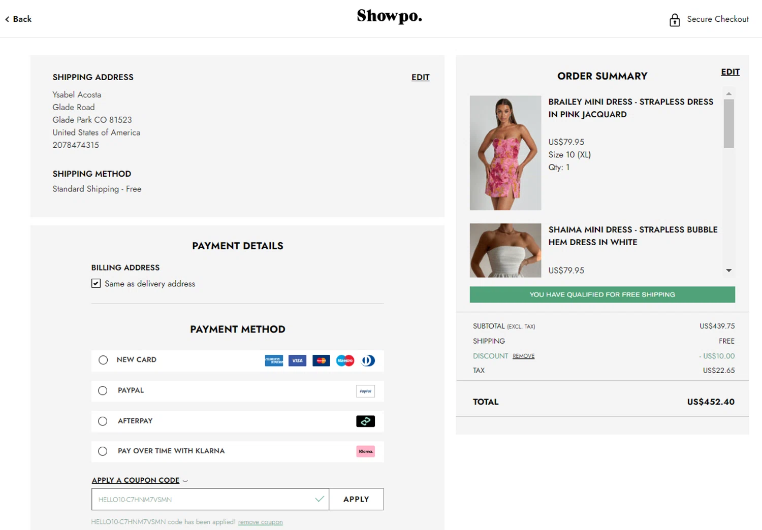 Showpo Coupon Codes - 10% Off | September 2024