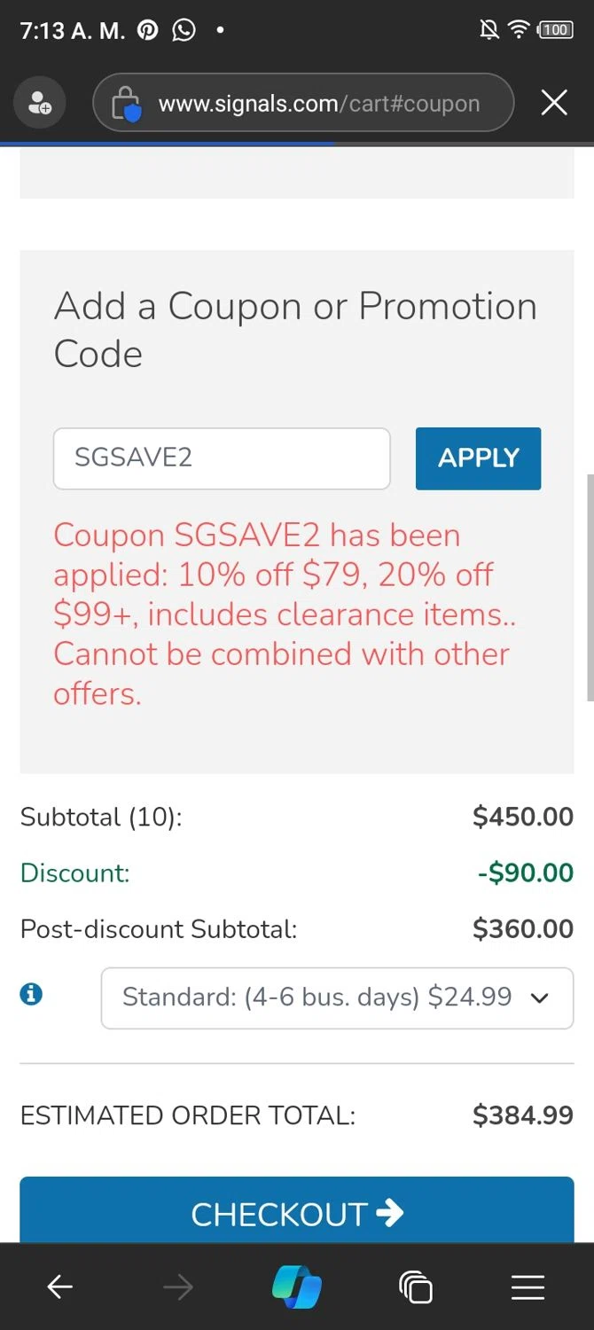 SIGNALS Coupons - 10% Off | November 2024