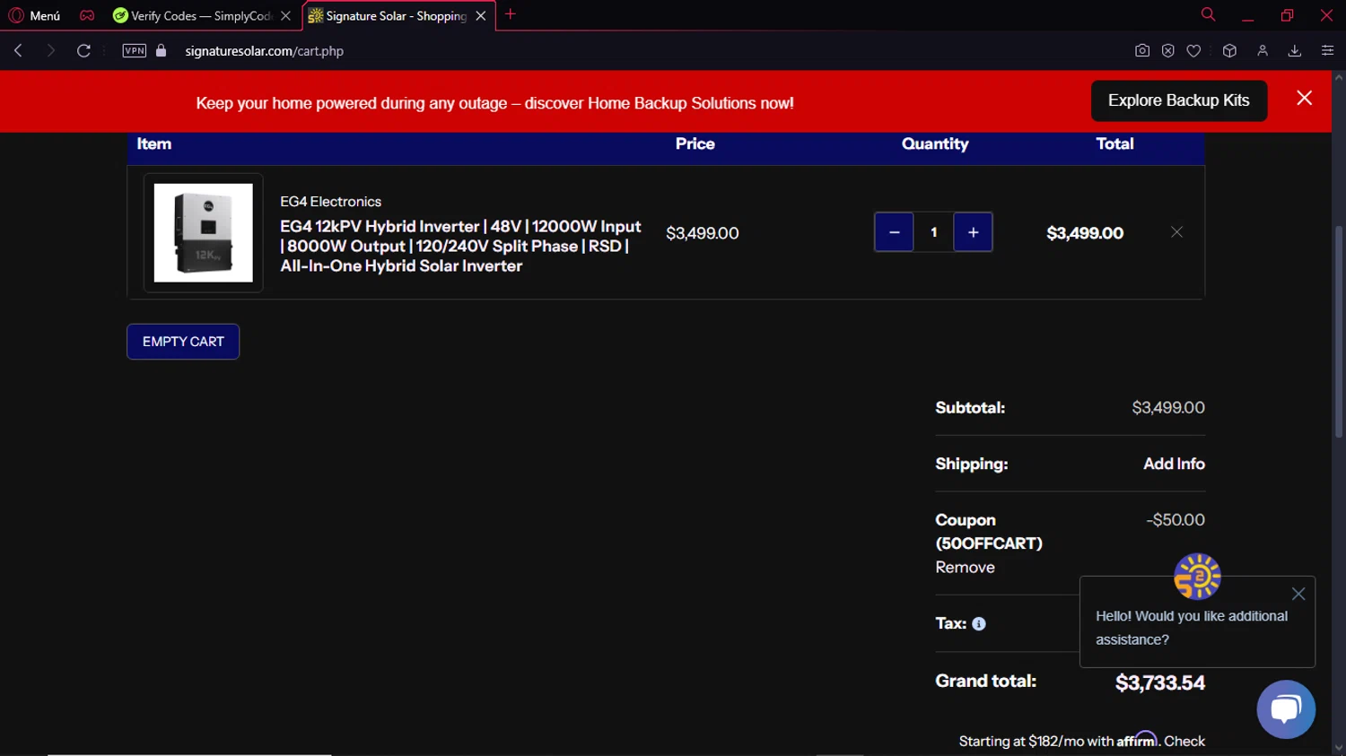 Signature Solar Coupon Codes - $50 Off | October 2024