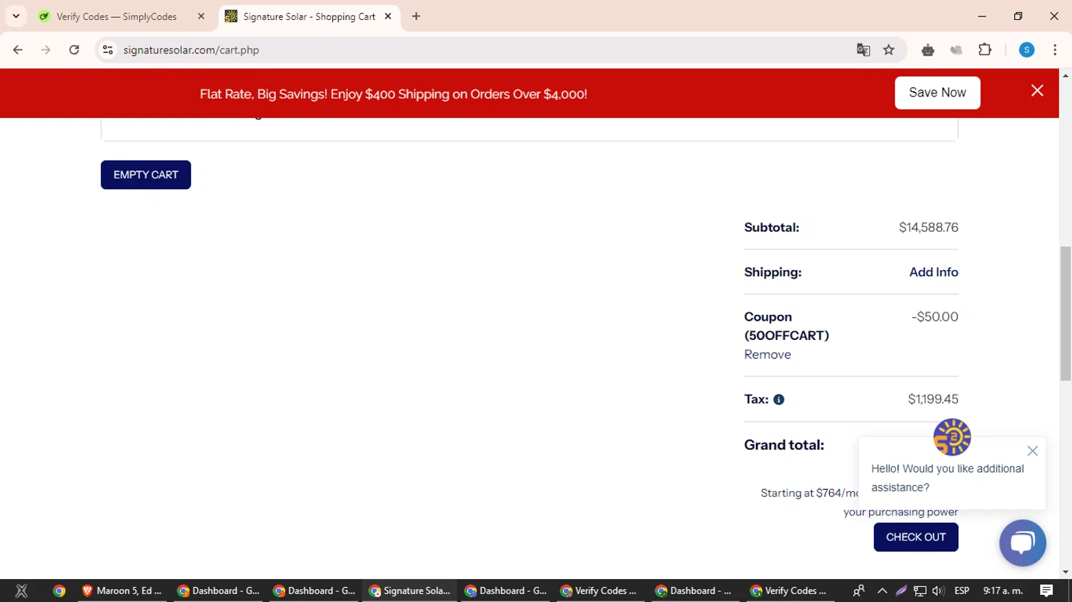 Signature Solar Coupon Codes - $50 Off | October 2024