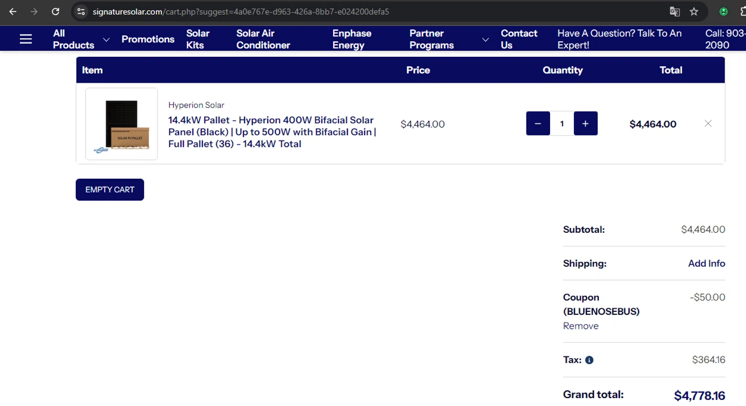 Signature Solar Coupon Codes - $50 Off | October 2024