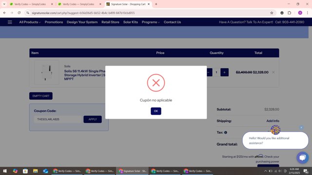 Signature Solar Coupon Codes (8 Verified) - $25 Off Mar 2025