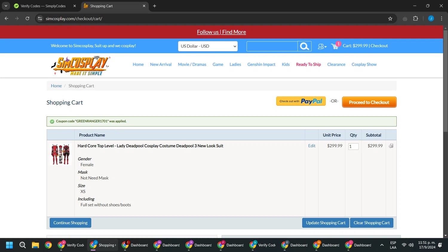 SimCosplay Discount Codes - 6% Off | November 2024
