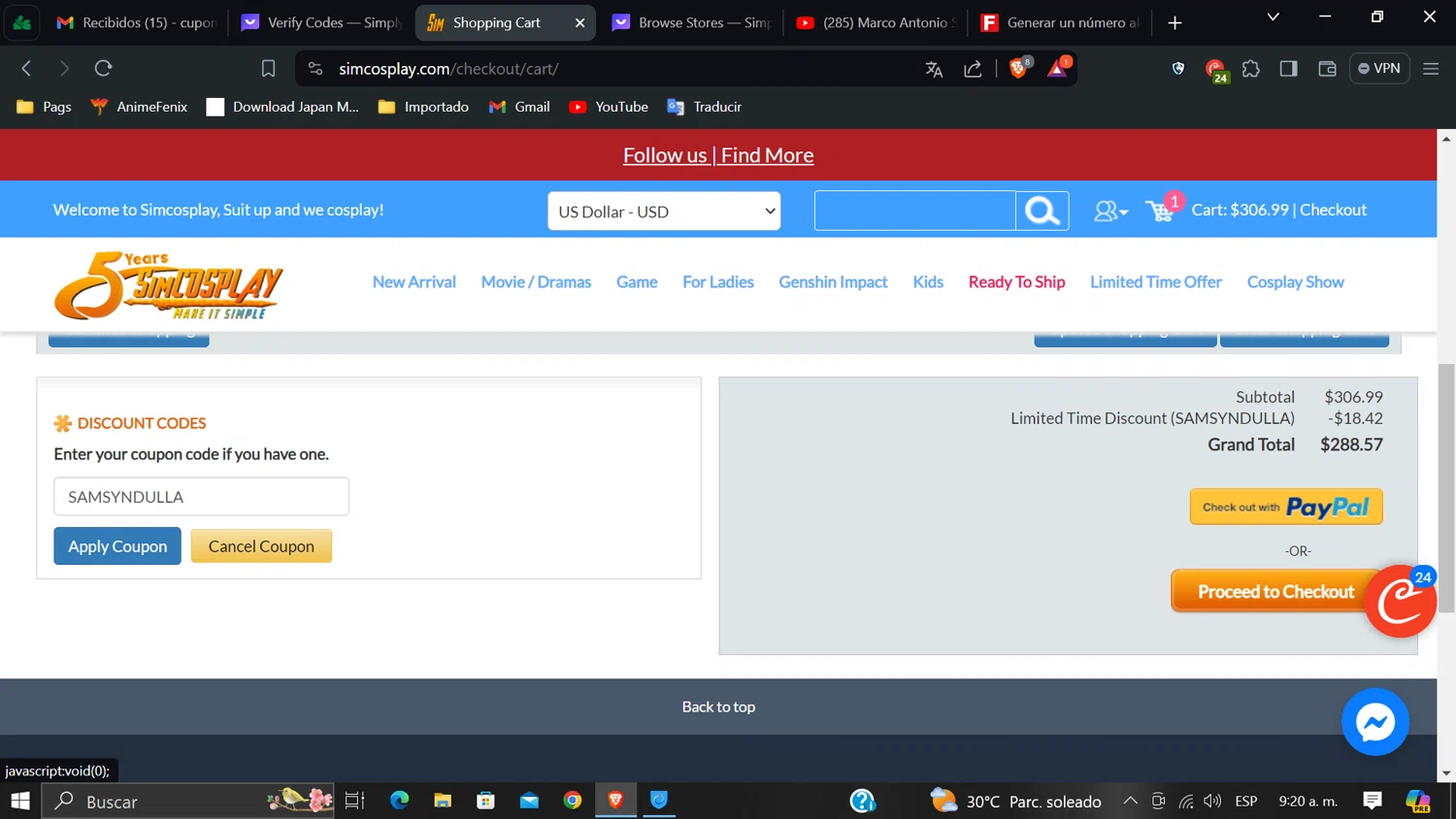 SimCosplay Discount Codes - 20% Off | September 2024