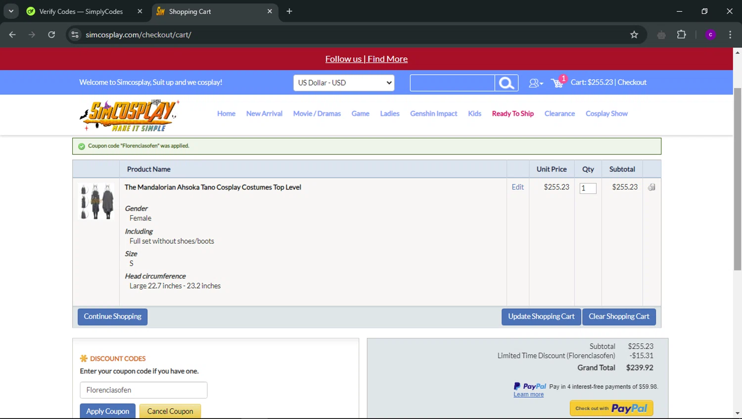 SimCosplay Discount Codes - 6% Off | November 2024