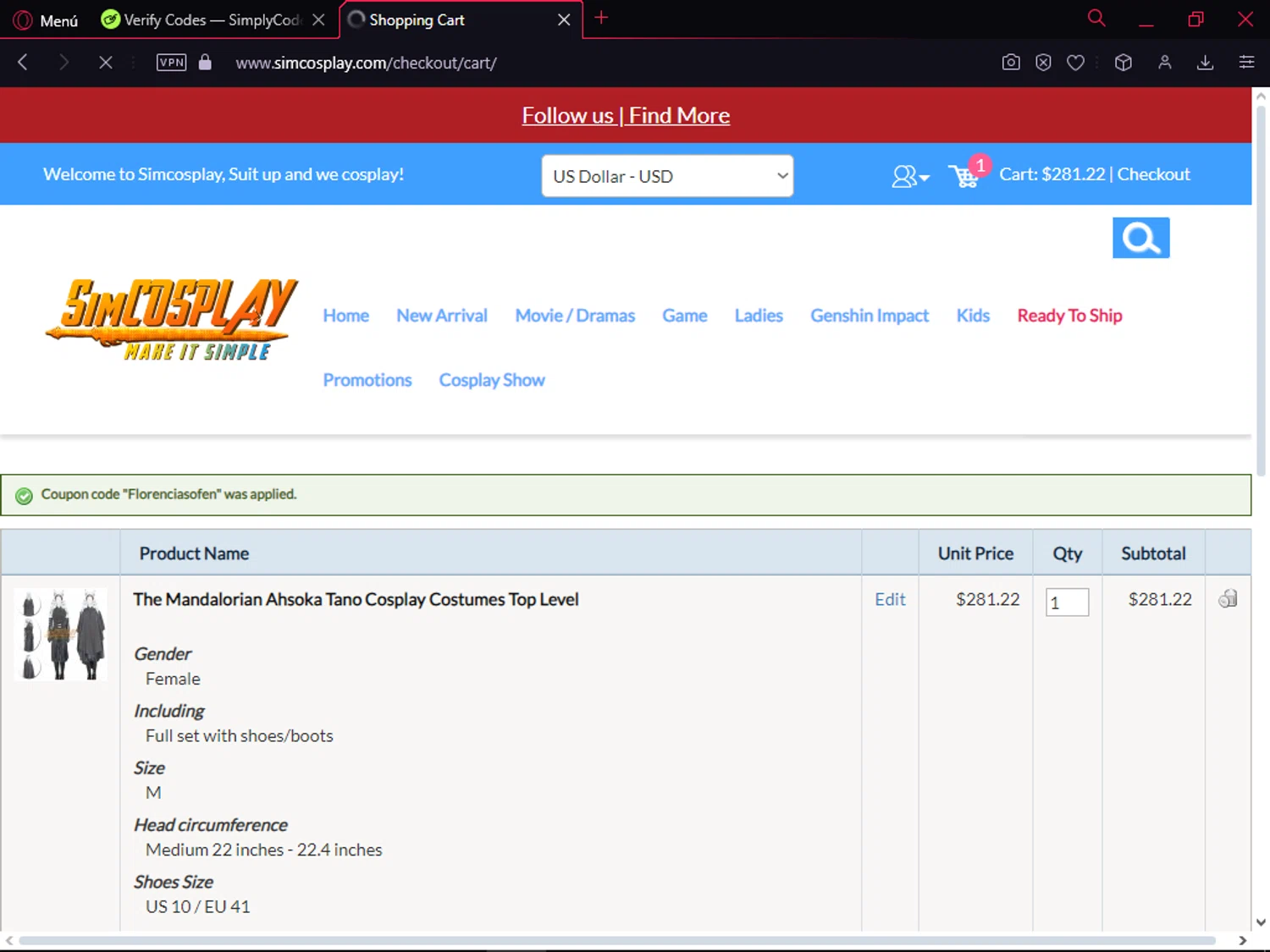 SimCosplay Discount Codes - 7% Off | September 2024