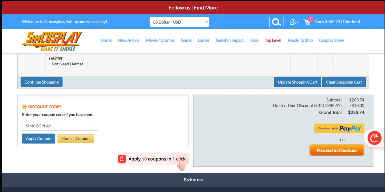 SimCosplay Promo Codes - $20 Off (5 Verified) Jan 2026