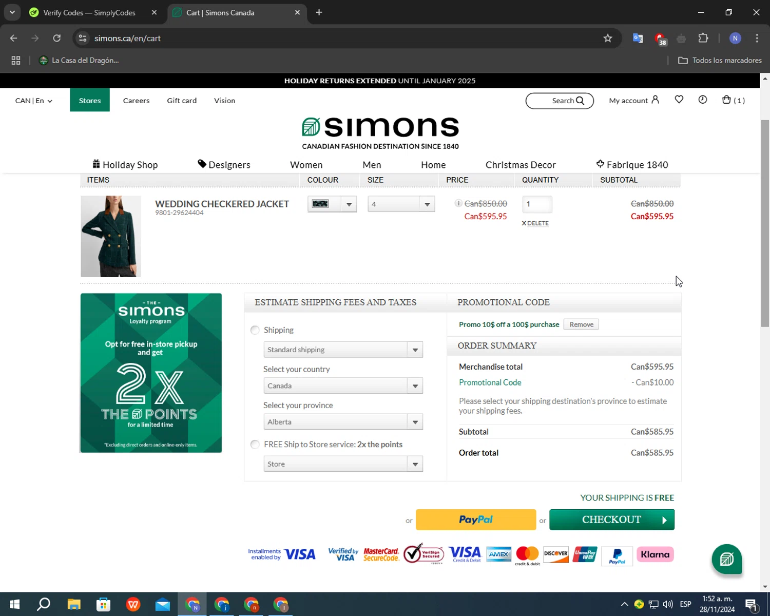 Simons Promo Codes (10 Verified) - $10 Off Sitewide Jan 2025