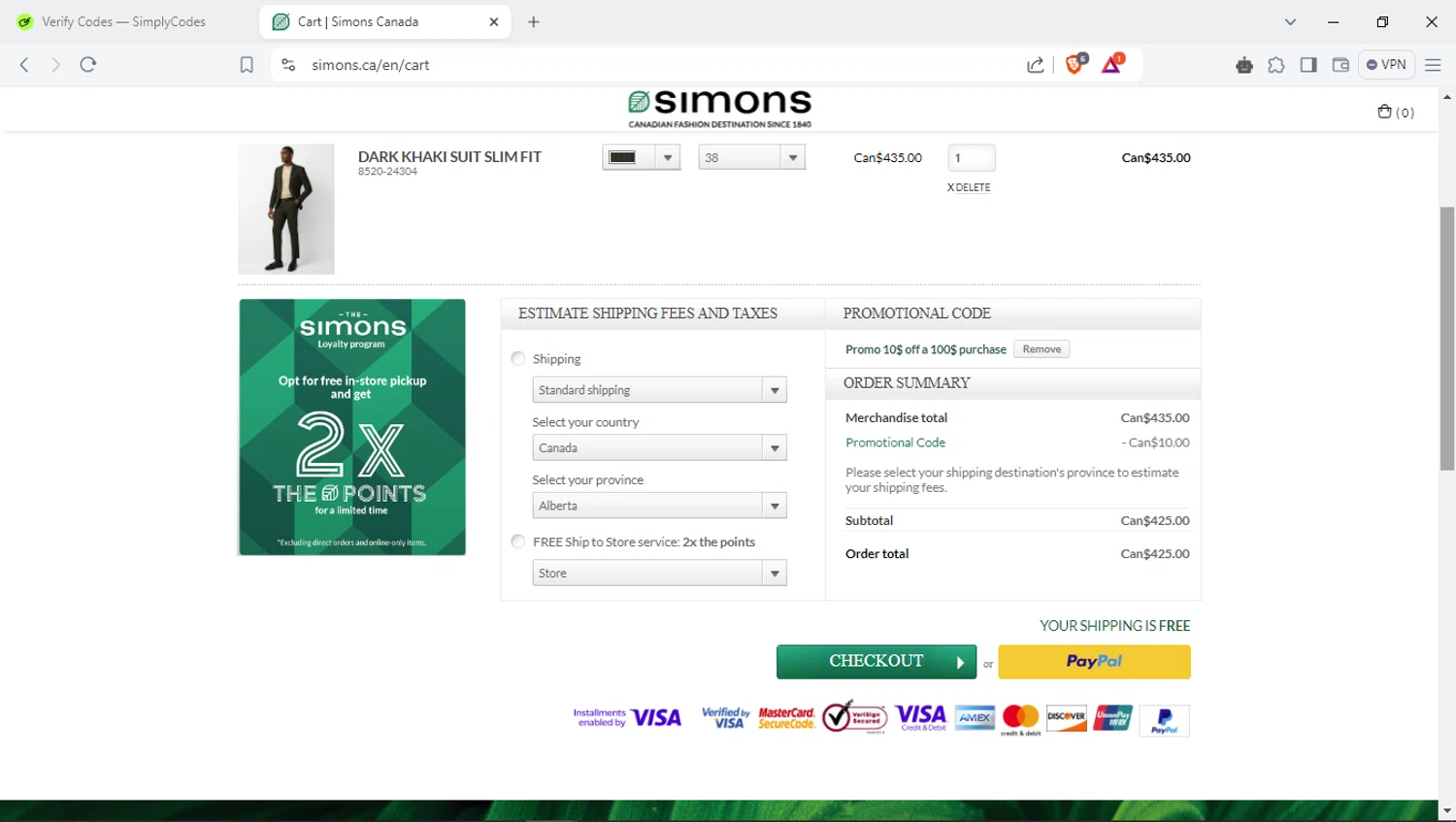 Simons Coupons - $10 Off | October 2024
