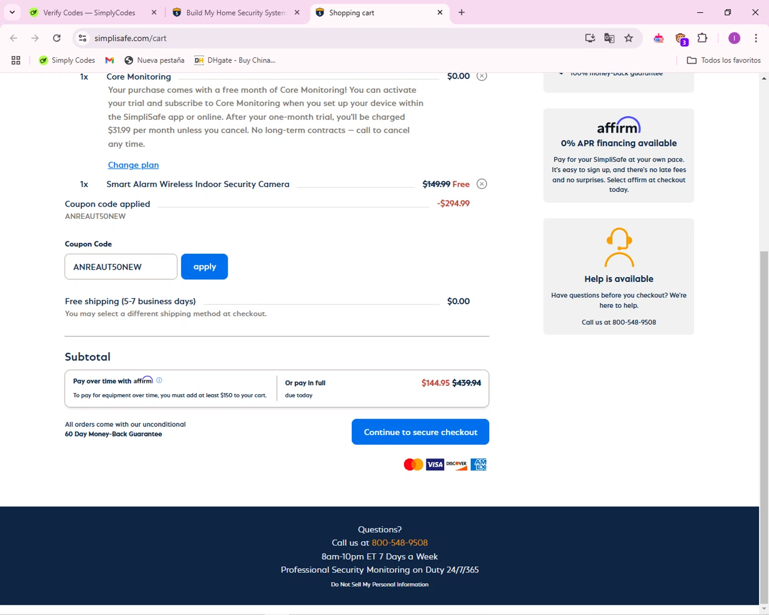 SimpliSafe Coupons - 50% Off | November 2024