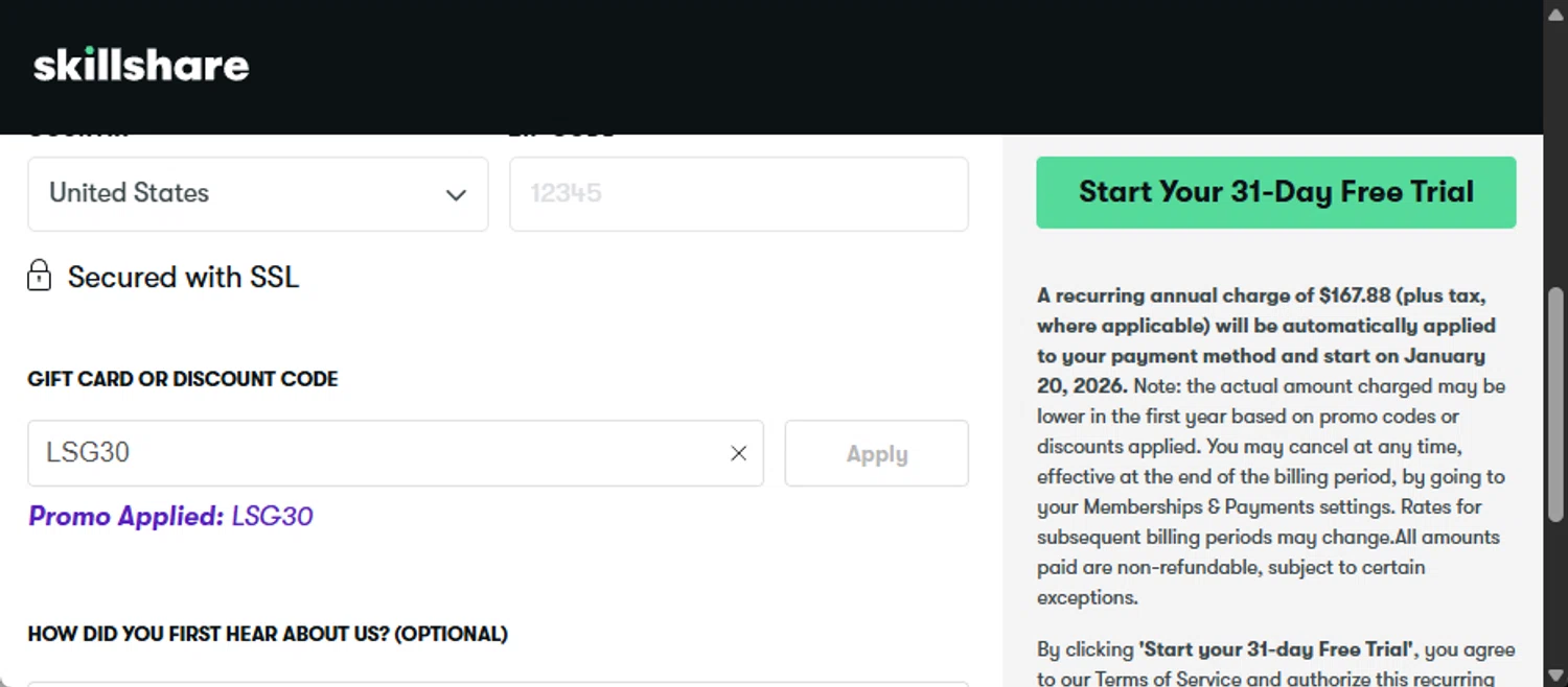 Skillshare Promo Codes - 30% Off (17 Verified) Jan 2026