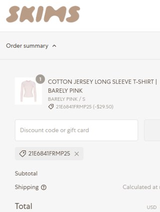 SKIMS Discount Codes (5 Verified) - 25% Off w/Code Feb 2025