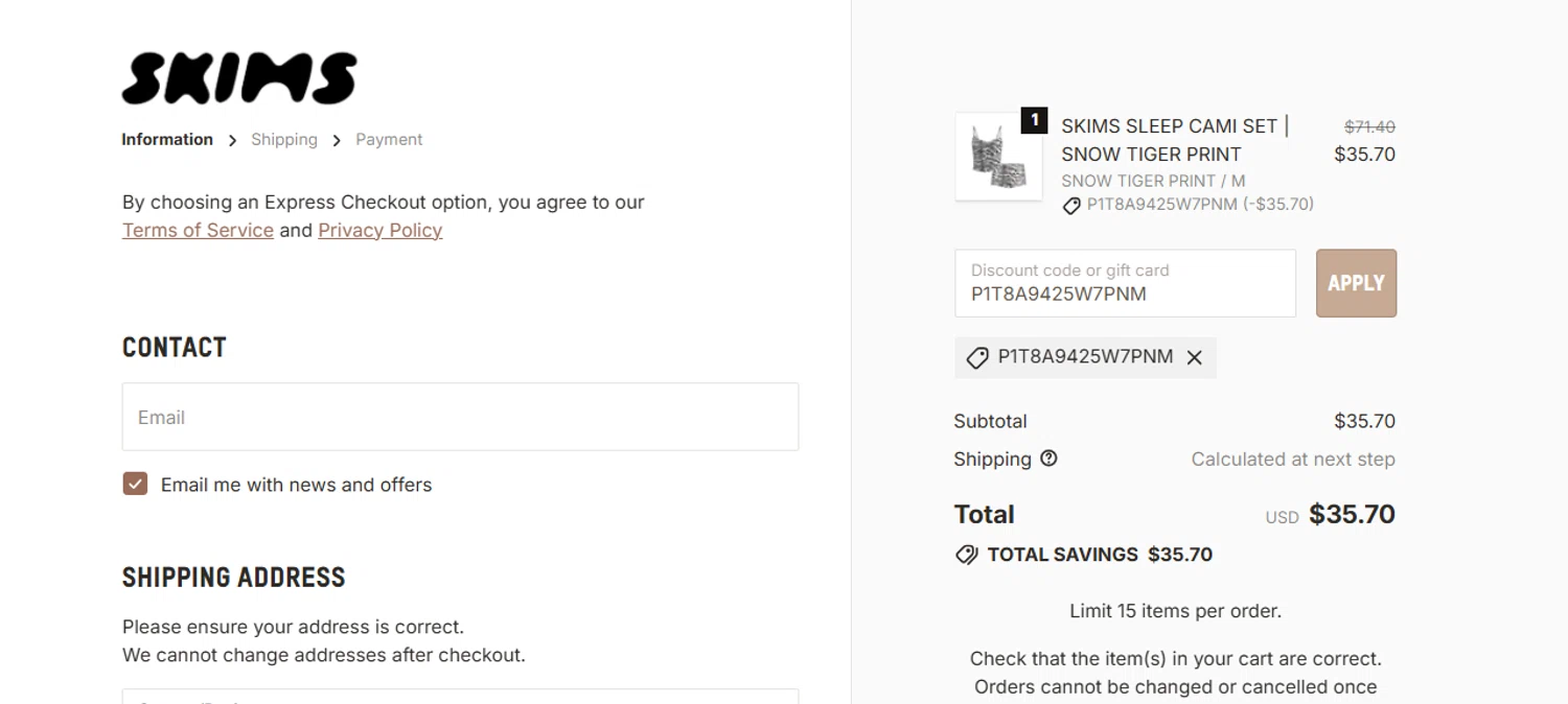 SKIMS Promo Codes - 50% Off (4 Verified) Nov 2025