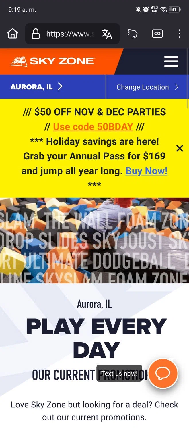 Sky Zone Discount Codes & Cyber Monday 2024 Deals - $1.00 Back
