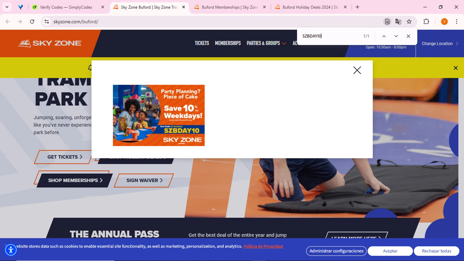 Sky Zone Discount Codes & Cyber Monday 2024 Deals - $1.00 Back