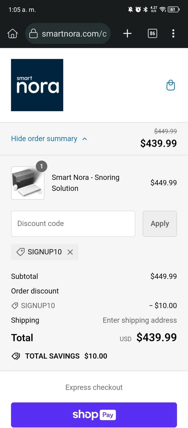 Smart Nora Discount Codes - $10 Off | October 2024
