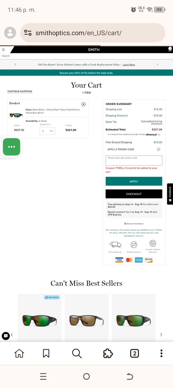 Smith Optics Promo Codes - $15 Off Coupons Nov 2025