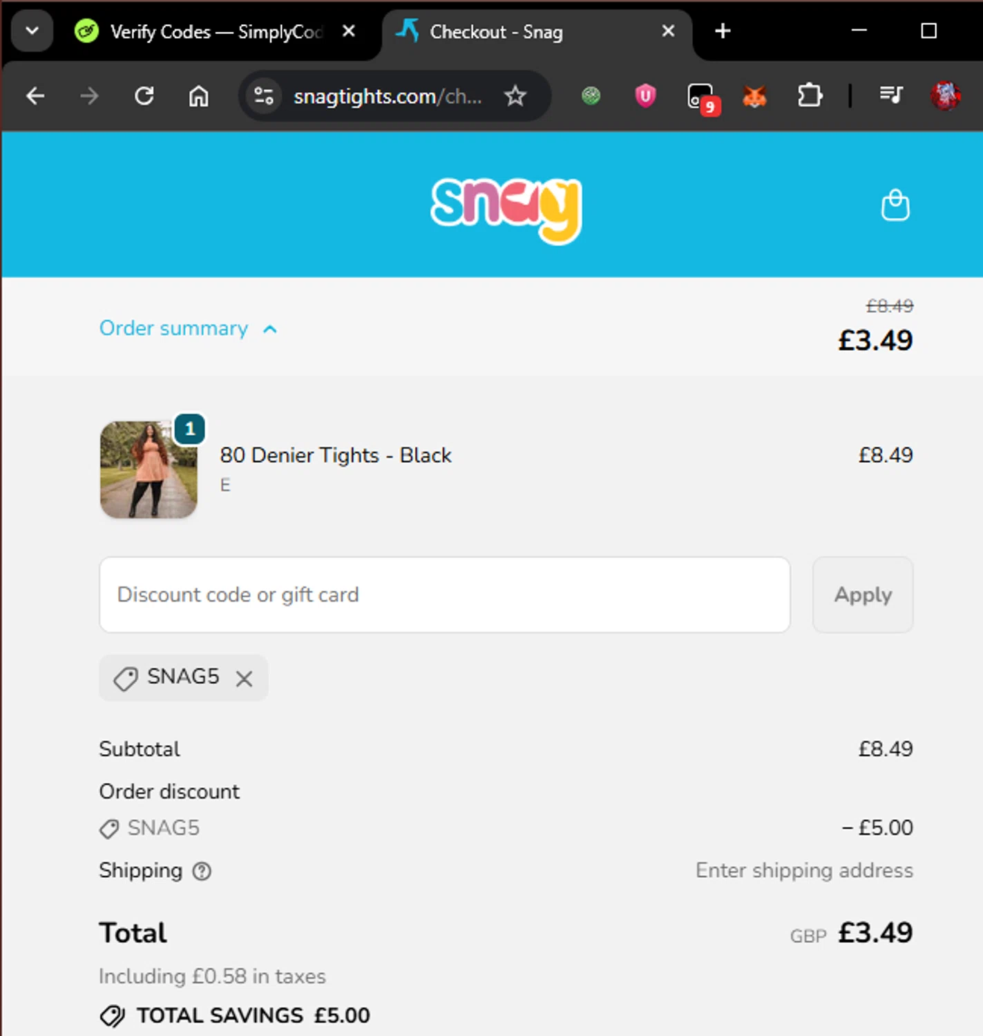 Snag Tights Promo Codes - $5 Off (1 Verified) Oct 2025