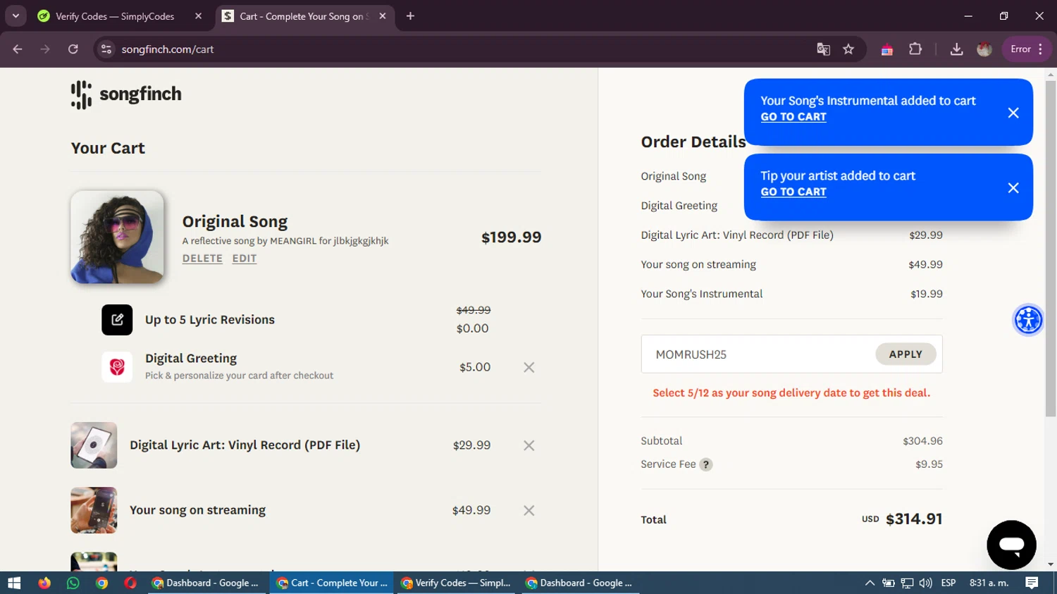 Songfinch Promo Codes - $15 Off | October 2024