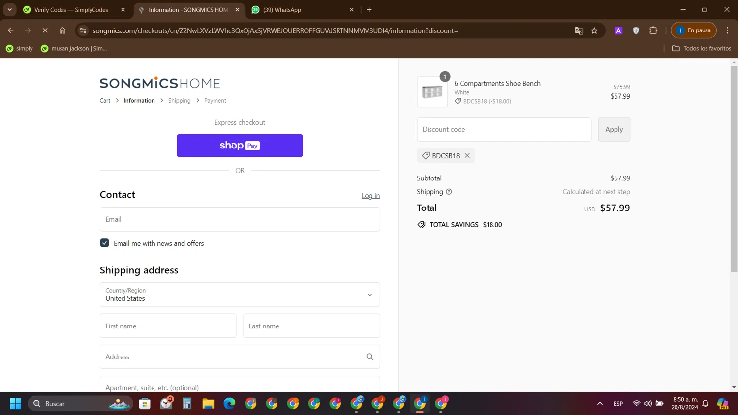 Songmics Promo Codes - 45% Off | September 2024