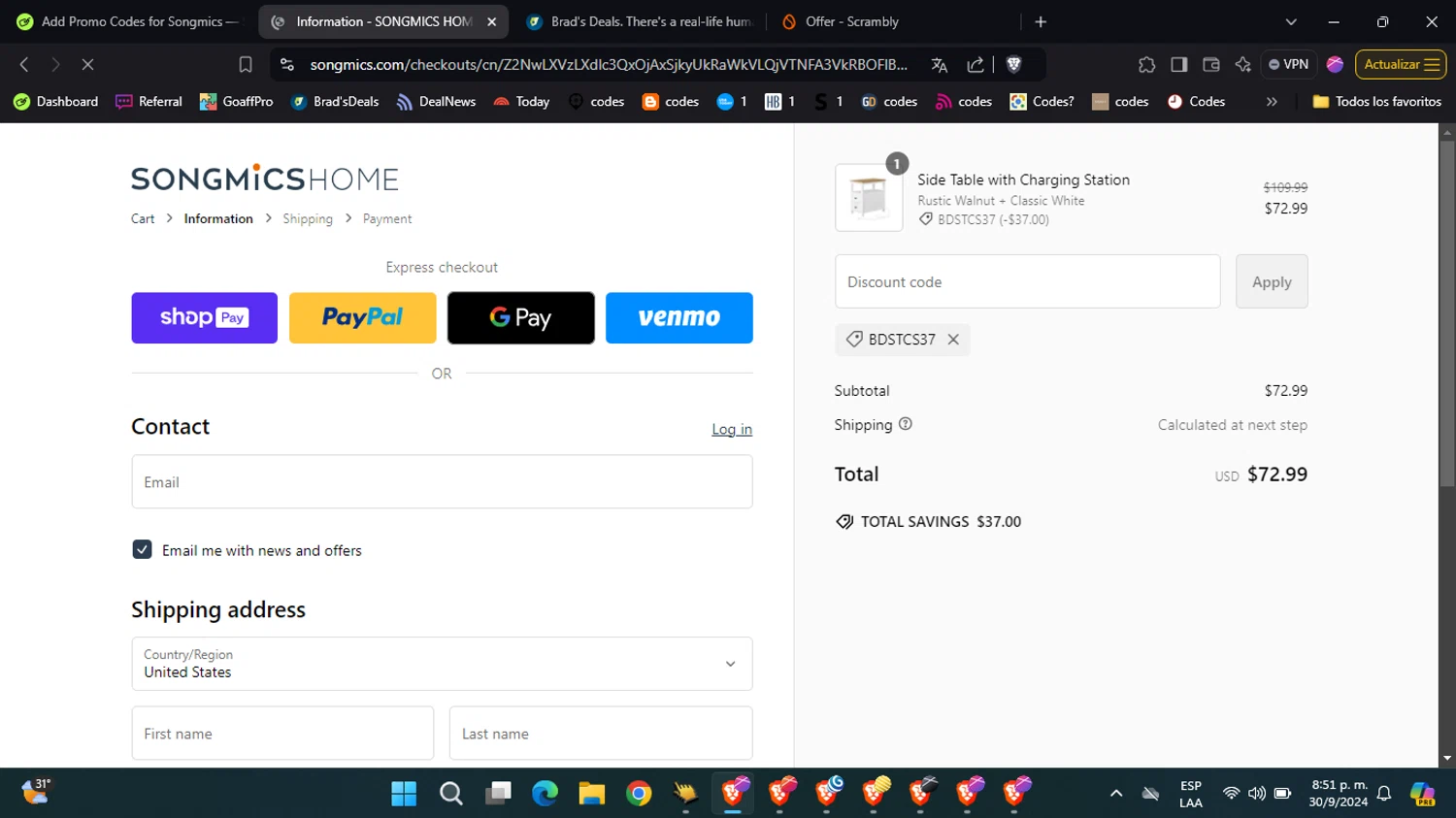 Songmics Promo Codes - 45% Off | October 2024
