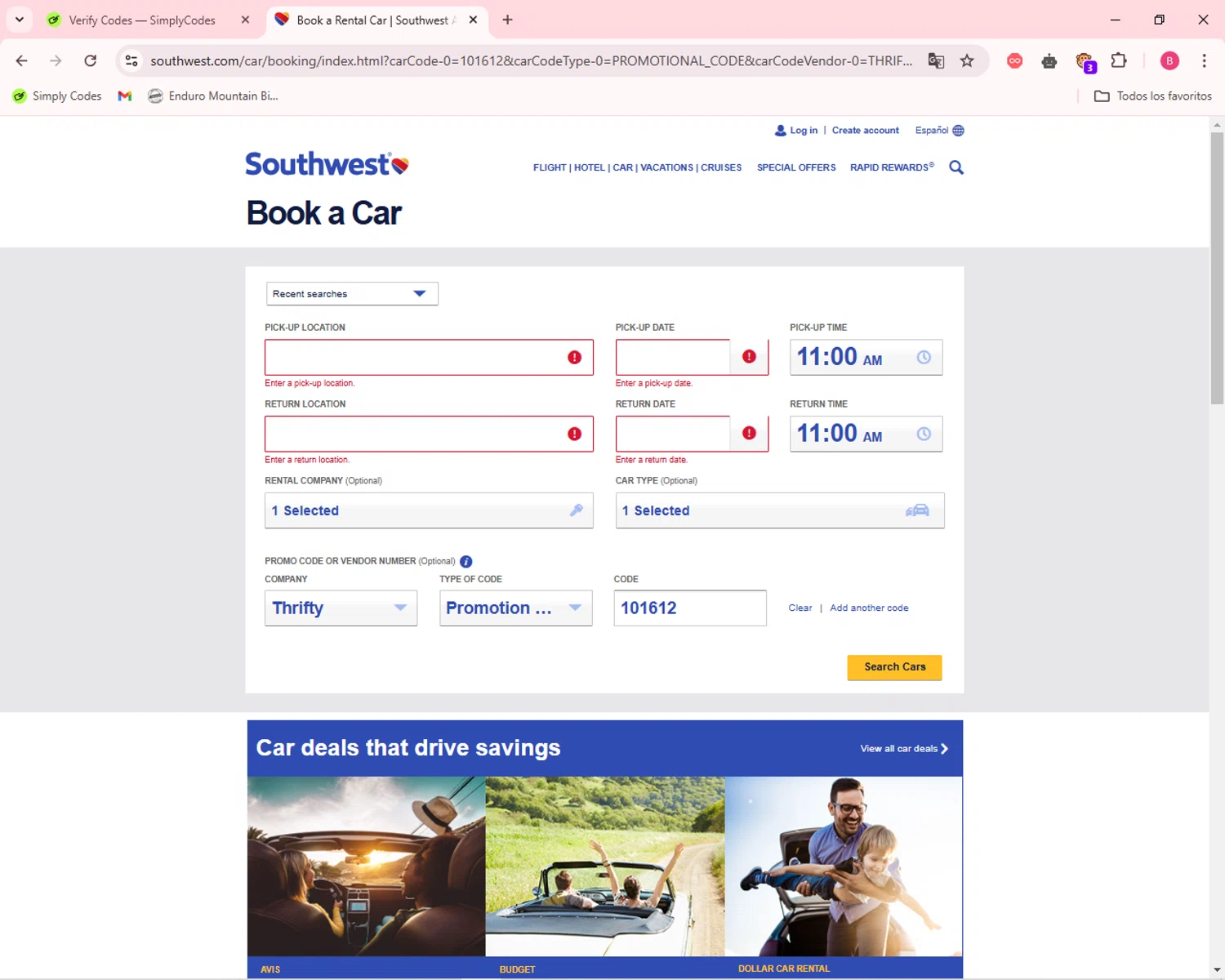 Southwest Airlines Promo Codes - 10% Off | November 2024