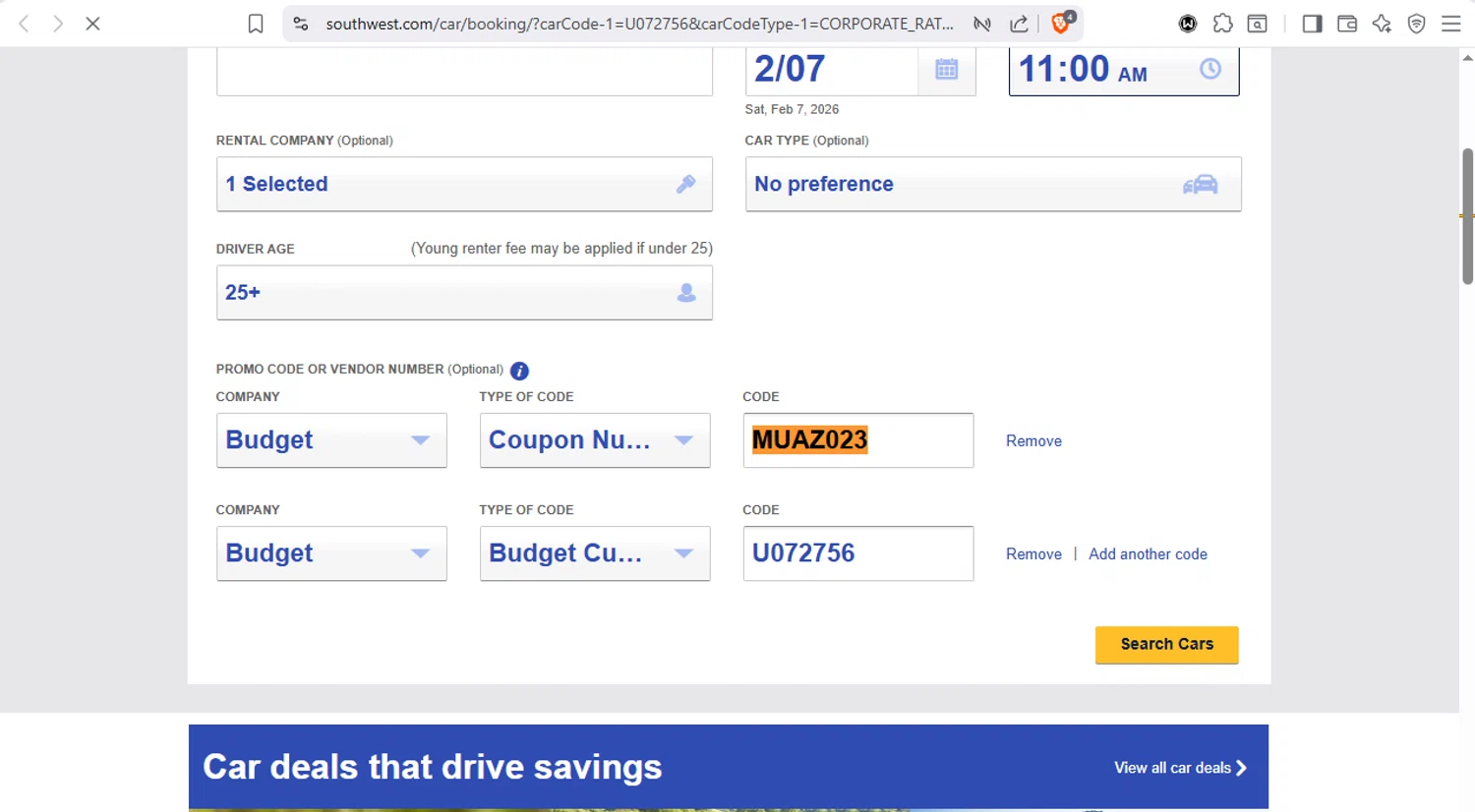 Southwest Airlines Promo Code - 15% Off Mar 2026